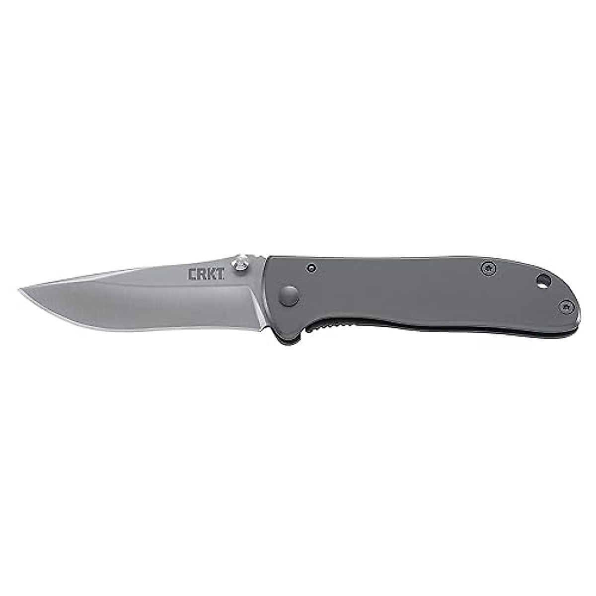 CRKT Drifter EDC Folding Pocket Knife: Everyday Carry, Gray Ti Nitride Blade, Thumb Stud Opening, Stainless Steel Handle, Pocket Clip 6450S