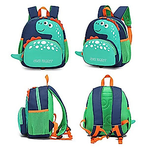 SUN EIGHT Toddler Backpack for Girls with Anti-Lost Harness 3D Cartoon Dinosaur Kids Backpack School Bag for Baby Backpack Boy Girl 1-5 Years Boy Toddler Bag(Dinosaur)
