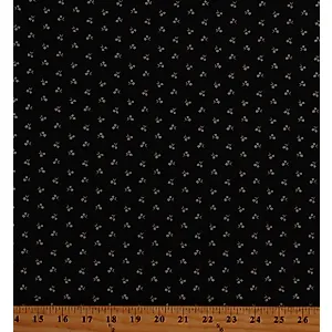 Moda Fabrics Cotton Kansas Troubles Blackbirds Nest Flowers Floral Black Cotton Fabric Print by The Yard (9755-19)