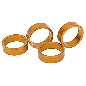 Emoshayoga Front Fork Stem Spacers, Aluminium Alloy Bicycle Headset Pad for Road Bike for Mountain Bike(Golden)