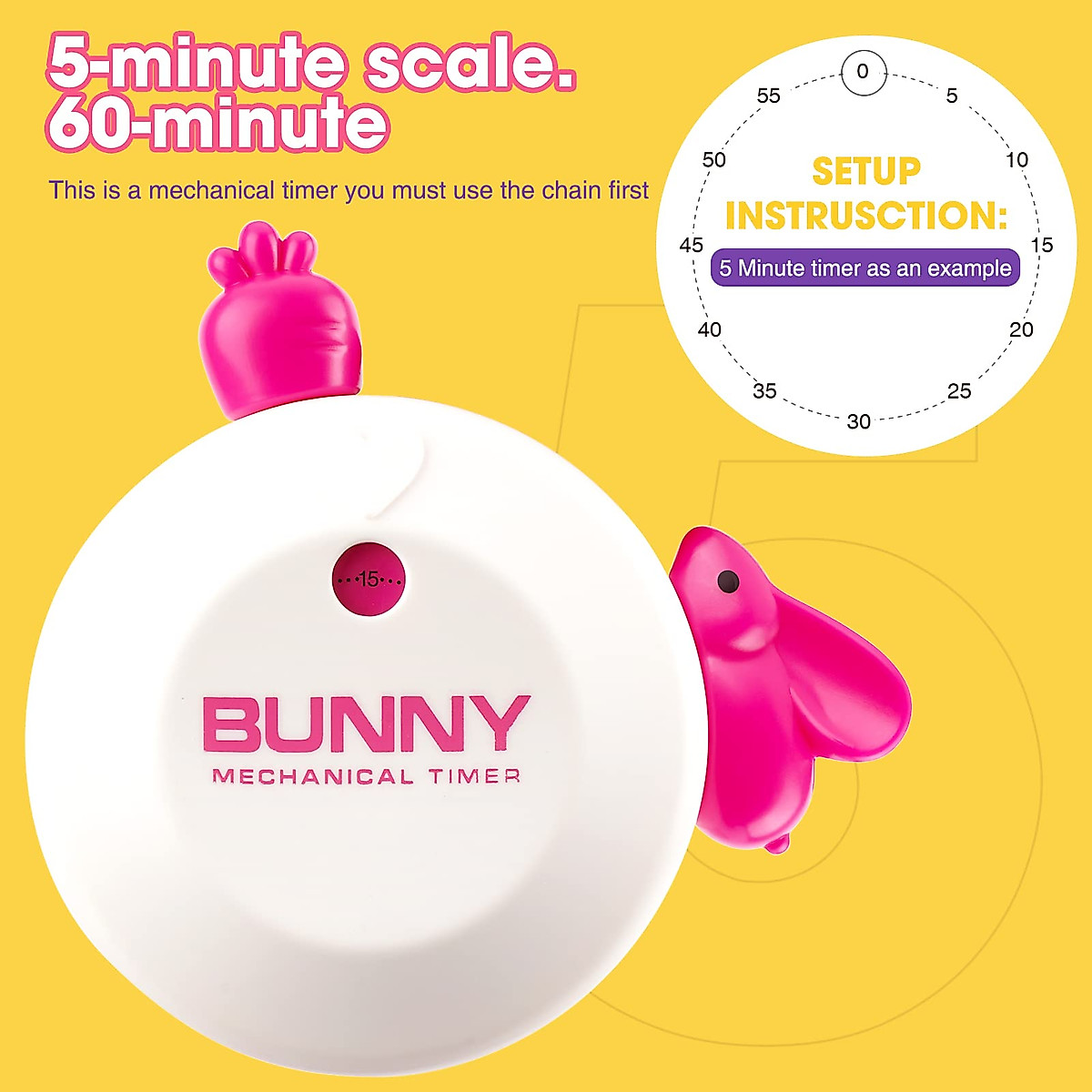 60-Minute Visual Timer, Classroom Timer, Countdown Timer for Kids and Adults, Kitchen Timer, Time Management Tools