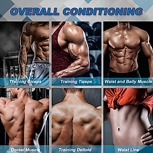 DISPANK Cable Machine Attachments Pull Down Attachments Set, LAT Pull Down Accessaries, Tricep Rope, V-Shaped Bar, Rotating Straight Bar and Double D Row Handle Rotating