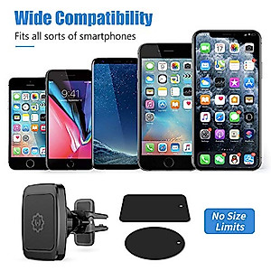 WixGear Magnetic Phone Car Mount, [2 Pack] Air Vent Car Phone Mount Holder, Phone Holder for Car with Twist-Lock Base, Compatible with All Smartphones