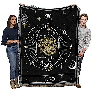 Pure Country Weavers Zodiac - Leo Tarot Card Blanket - Gift Tapestry Throw Woven from Cotton - Made in The USA (72x54)