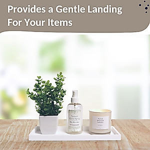 Spacewiser Countertop and Vanity Tray - 11.7" Silicone Bathroom Tray, Flexible Hand Dish Soap Holder for Kitchen, Bathroom Counter Organizer, Shower Toilet Tank Trays Décor, Sink Makeup Mat Oil, White