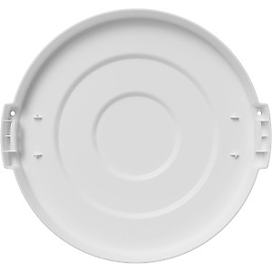 SPARTA Bronco Trash Can Lid, Round Waste Container Cover, Polyethylene, 10 Gallons, White