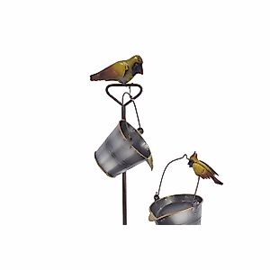 HOSERIMO 27.6" Tall Outdoor Floor Water Fountain 3-Tier Pump Fountain with Hummingbird Bath Statue for Decor Home Garden Patio Backyard Lawn, Rustic