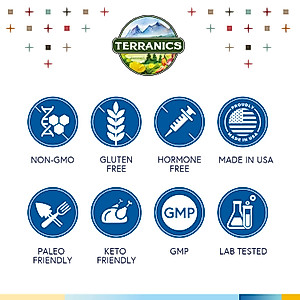 Terranics Multi Collagen Powder Type I II II V X with Biotin VC Hyaluronic Acid, Paleo & Keto Friendly, Skin Hair Nail & Joint Support, Bovine Marine Chicken & Eggshell, Unflavored