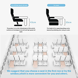 MiiDD Inflatable Airplane Kids Bed-Toddler Travel Bed,Portable Toddler Bed,Inflatable Car Baby Travel Bed,Kids Car Seat Baby Seat Extender with Hand Pump Seat Belt and Carry Bag(Blue)