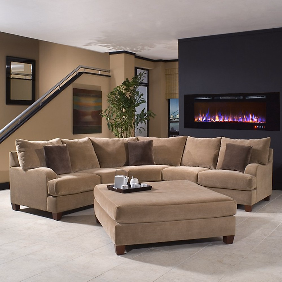 Regal Flame Astoria 60" Built-in Ventless Heater Recessed Wall Mounted Electric Fireplace - Multi-Color