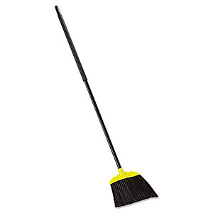 Rubbermaid Commercial - Jumbo Smooth Sweep Angled Broom, 46" Handle, Black/Yellow, 6/Carton 638906BLA (DMi CT