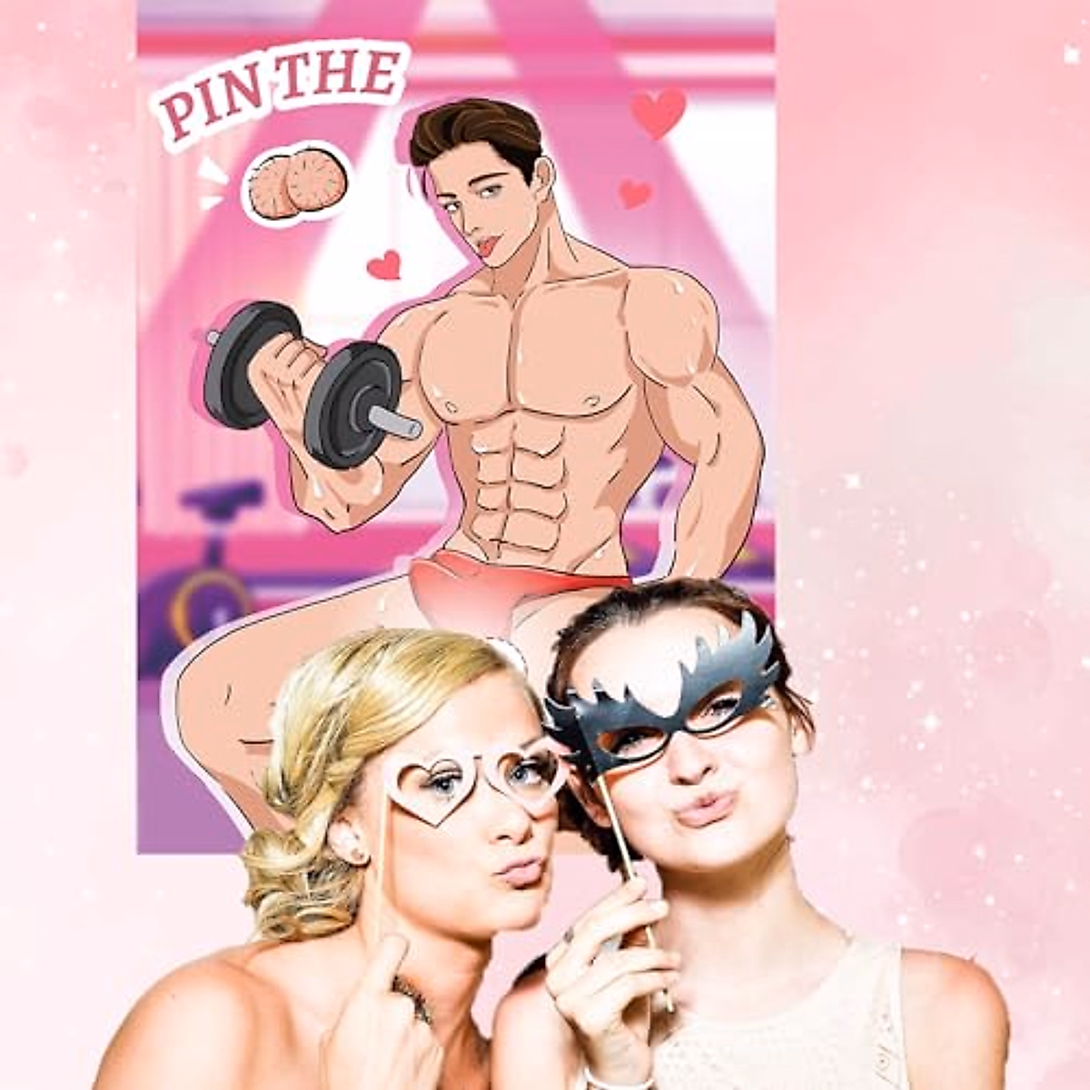 Roscid Bridal Shower Games Bachelorette Party Games Funny Party Game Girls Party - Pin The Balls on The Hunk Girls Nights Party Game Pin The Eggs Game, Engagement Party Games 24 Players