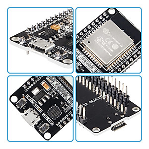 Diitao 2PCS ESP32 ESP32S ESP-WROOM-32 Development Board,NodeMCU 2.4GHz Dual-Core WLAN WiFi +Bluetooth 2 Function Microcontroller (ESP32 30PIN)