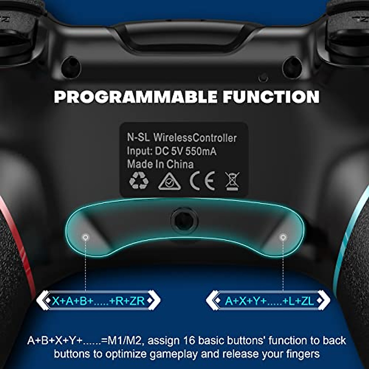 Diswoe Switch Controller, Wireless Pro Controller for Switch/Switch Lite/Switch OLED, Switch Remote Gamepad with Joystick, Adjustable Turbo Vibration with Programmable Function - Black