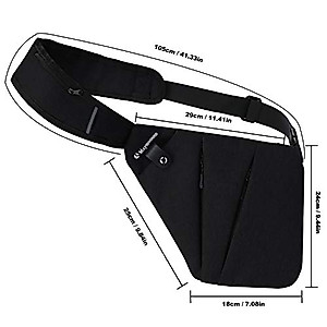 Men Small Sling Shoulder Crossbody Bag, Lightweight Anti-theft One Strap Casual Chest Bag Slim Backpack for Outdoor Walking Trip Hiking Biking Fits Up to 7.9 inch iPad Mini (Black)