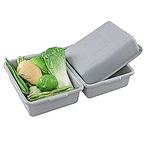 Obstnny 13 L Commercial Bus Tub, 3 Pack Plastic Dishpan Basin, Grey