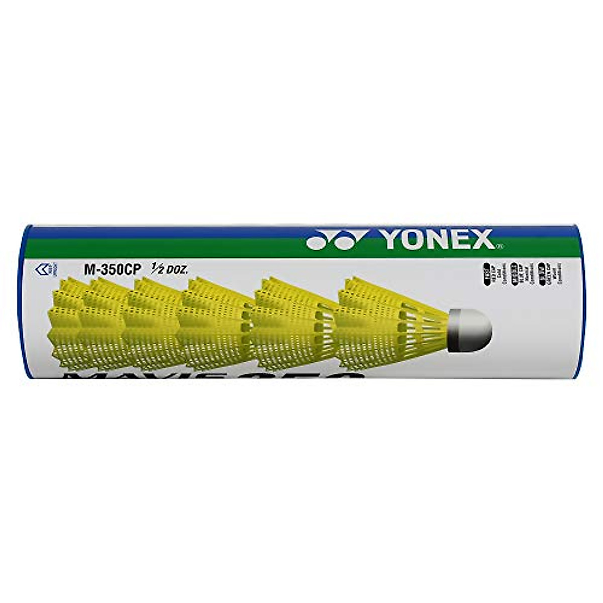 YONEX Mavis 350 Nylon Shuttlecock with Blue Cap (Yellow)
