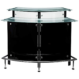 Coaster Home Furnishings Keystone Glass Top Bar Unit Black