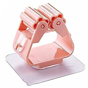 1pc Wall Mounted Mop Holder Home Mop Broom Storage Rack Organizer Storage Shelf Kitchen Tools Random Color