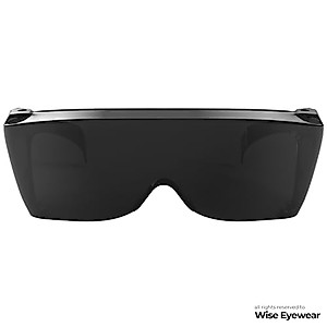 Wise Eyewear Cover-Ups Black Fit Over Sunglasses - Wrap Around Sunglasses - People Who Wear Prescription Glasses in the Sun (Black)