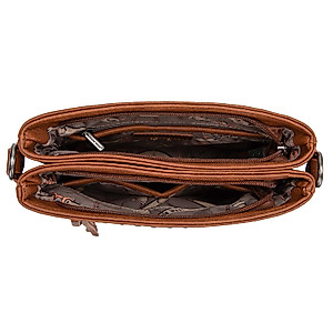 Montana West Crossbody Bags for Women Multi Pocket Cross Body Bag Purses with Guitar Strap Brown MWC-184DBR