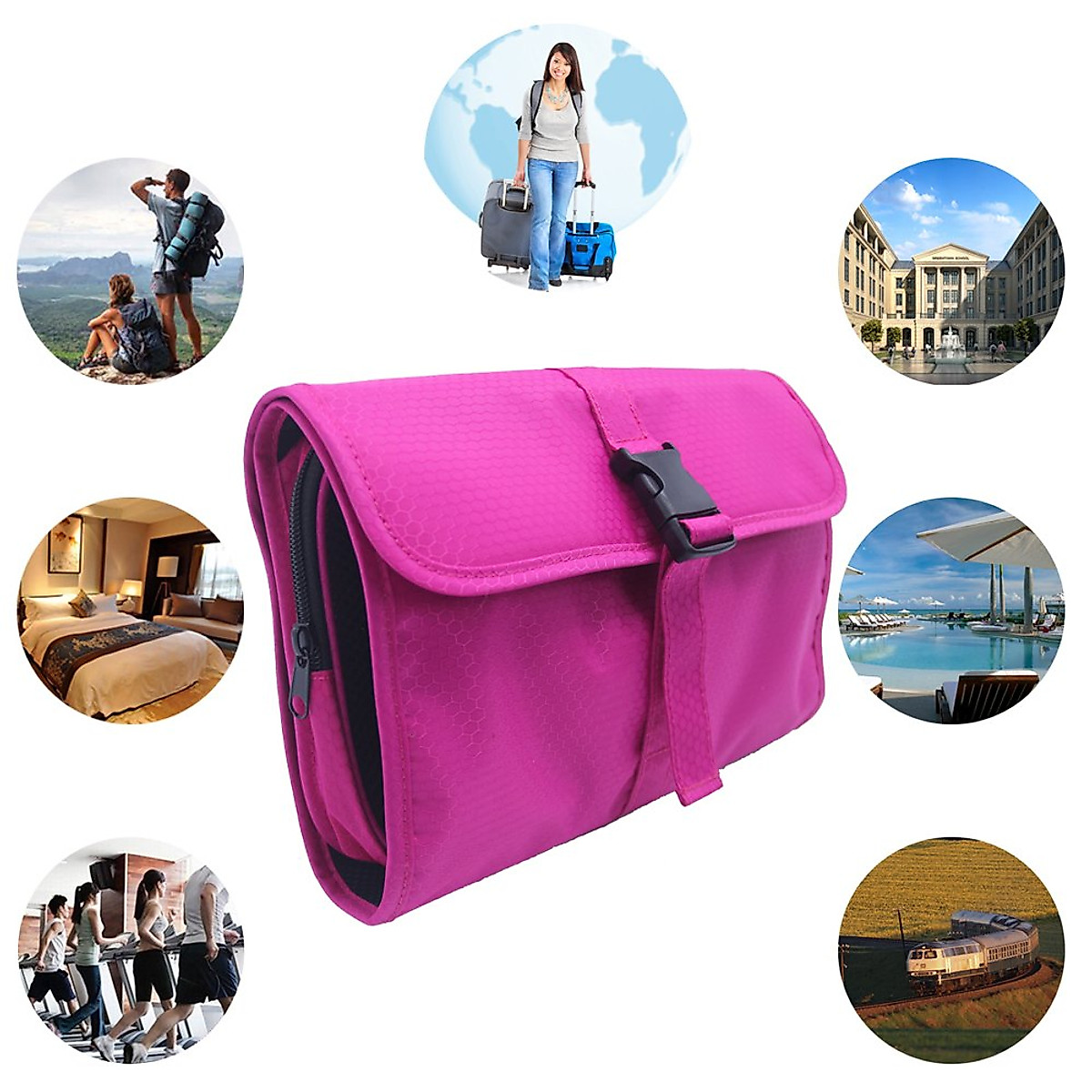 Relavel Travel Hanging Toiletry Bag for Women Men Large Capacity Makeup Bag Waterproof Cosmetic Storage Organizer Case for Bathroom Shower Small