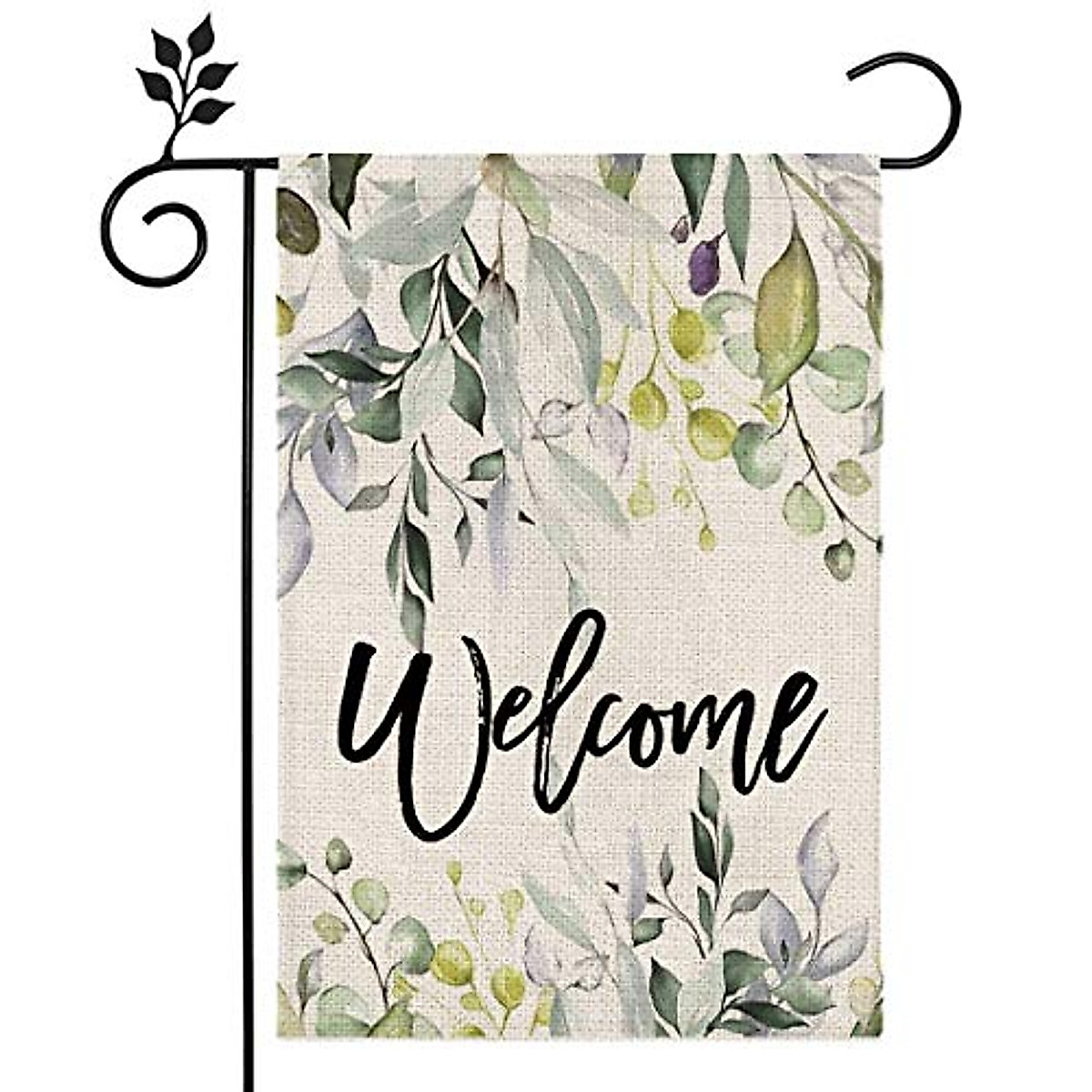 CROWNED BEAUTY Spring Floral Welcome Garden Flag 12×18 Inch Small Vertical Double Sided Seasonal Outside Wedding Décor for Yard Farmhouse CF097-12