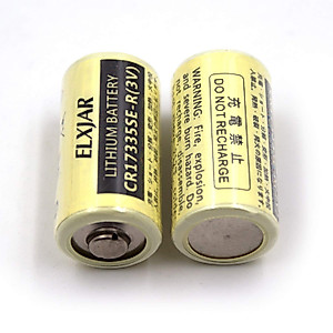 elxjar (2-Pack) 3V CR17335SE 2/3A Lithium Manganese Dioxide Battery, Replacement for Sanyo/FDK CR17335SE