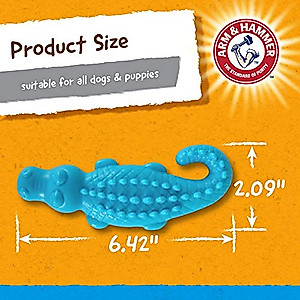 Arm & Hammer For Pets Nubbies Dental Toys Gator Dental Chew Toy for Dogs | Best Dog Chew Toy For Moderate Chewers | Reduces Plaque & Tartar Buildup Without Brushing, Gator