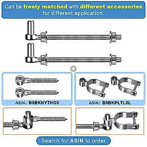 Insaga M12x 10'' J-Bolt Gate Hinge, 304 Stainless Steel Farm Gate Hinge, 4pcs J-Bolt Post Hinge with 5/8" Male Pin for Chain Link Fence Gate