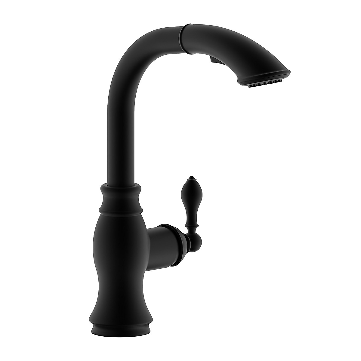 Derengge Single Handle Pullout Kitchen Faucet Without Deck Plate,1 Hole Installation, Meets cUPC NSF 61-9 AB1953, Matte Black Finished,KF-258G-MT