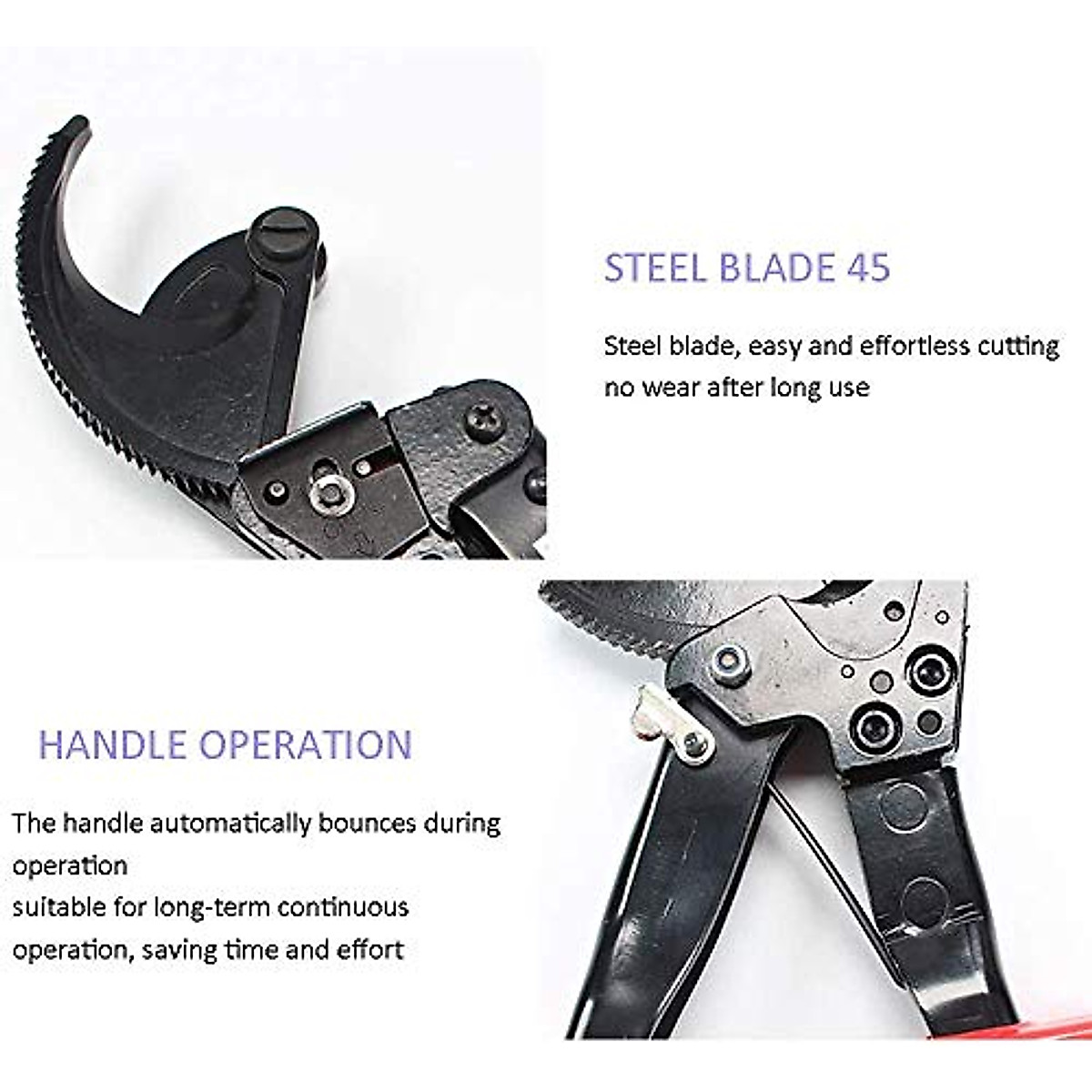 Cable Cutter,Heavy Duty Aluminum Copper Ratchet Cable Cutter, (240mm²)