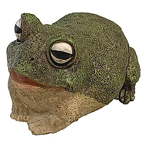 Top Brass Chunky Frog Key Hider Figurine - Cute Toad Garden Statue with Secret Compartment - Indoor / Outdoor
