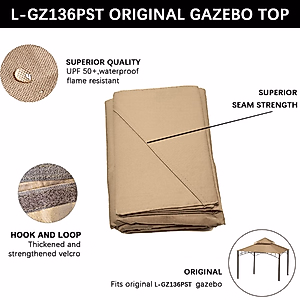 SCOCANOPY Replacement roof for Target Madaga Gazebo Model L-GZ136PST,Beige