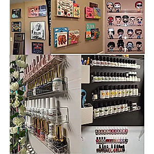 MORDUEDDE Clear Acrylic Shelves Organizer Wall Floating Shelf U-Shaped Holder Toy Book Picture Nail Polish Display Storage for Bathroom Kitchen Living Room (4)