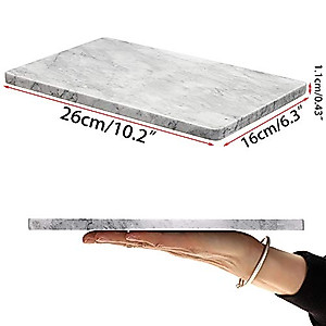 Hipiwe Marble Vanity Tray Dresser Perfume Tray Bathroom Counter Tray Marble Decorative Tray Candle Tray Marble Serving Tray Marble Cutting Board for Kitchen, 10.2"x 6.3"