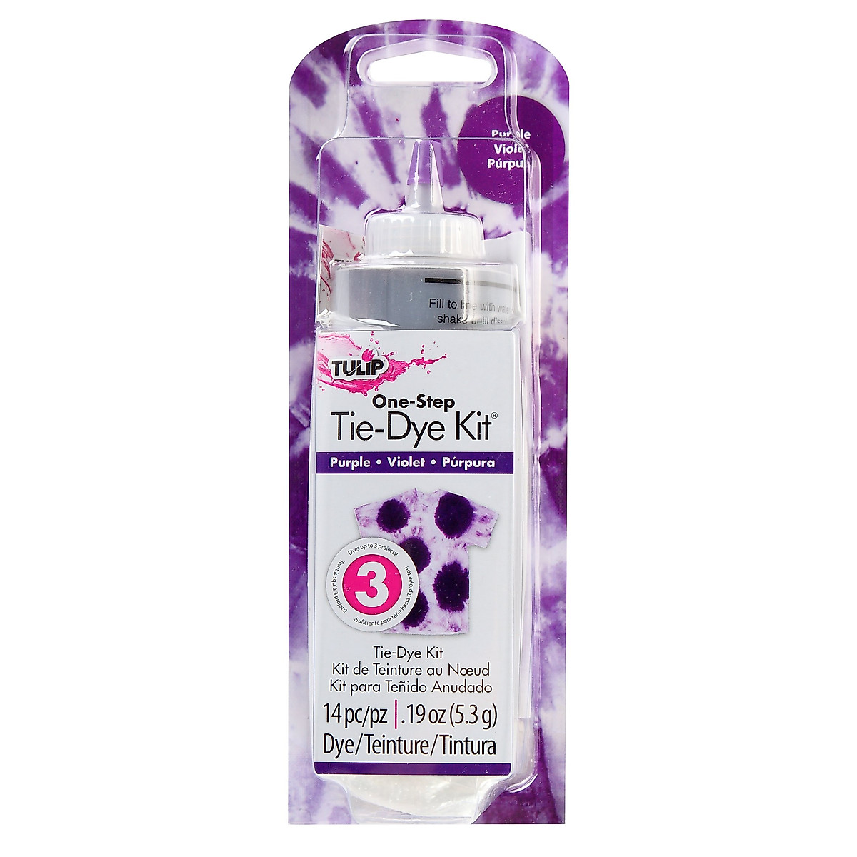 Tulip One-Step Tie-Dye Kit Tulip Fabric Dye Open Stock 21545 Fdy Opstk Purple 3/36, As Detailed