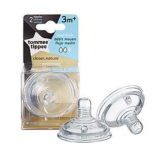 Tommee Tippee Closer to Nature Medium Flow Nipples, 2 Count