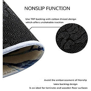 RoomTalks Green Leaf Print 2x3 Area Rug - Faux Wool Non-Slip Cute Bohemian Summer Spring Plants Leaves Bathroom Rug Washable Small Throw Rugs for Entryway Indoor Kitchen Rugs Low-Pile Porch Doormat