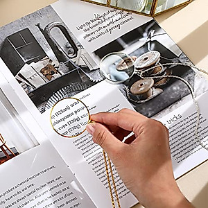 Magnifying Glass Costume Monocle Eyepiece 5X Monocle Magnifier Necklace Monocle on Chain Mini Portable Monocle Jewelry Hanging Magnifying Glass Pendant for Reading Newspaper Map, Silver Gold (8 Pack)