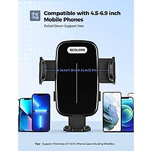 Car Cell Phone Holder Mount, 2 in 1 Dashboard Windshield Phone Mount for Car with Stabilizer, Car Phone Mount Windshield with Super Sticky Gel Suction Cup, iPhone Holder for Car Fit for All Phones