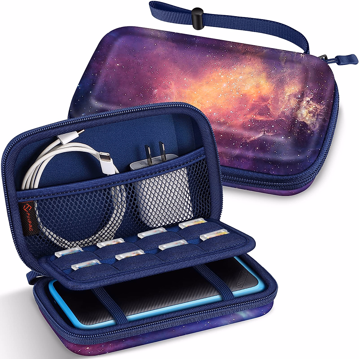 Fintie Carrying Case for Nintendo New 3DS XL LL / 2DS XL, Protective Hard Shell Portable Travel Cover Pouch with Game Card Slots & Inner Pocket, Galaxy