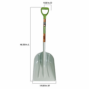 AMES 2682700 Poly Scoop with Hardwood Handle and D-Grip, 46-Inch