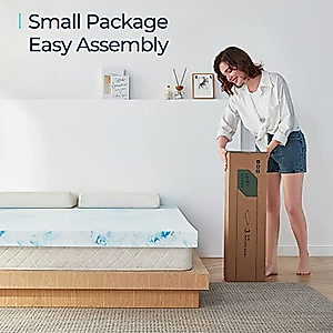 LINSY LIVING 3 Inch Twin Mattress Topper, Gel Infused Swirl Memory Foam, Bed Topper Twin Size, Cooling Mattress Pad, CertiPUR-US Certified, Twin Size