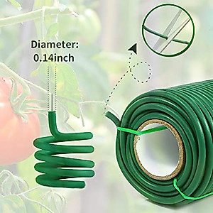 Decoroca Garden Flexible Wire Tie, Soft Twist Plant Ties 65.6' - Green Support Plant Vines for Supporting and Fixing Garden Planting Branches Vines & Stems and Organize Data Wire
