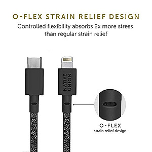 Native Union Night Cable - 10ft Ultra-Strong Reinforced Durable USB-C to Lightning [MFi Certified] Charging Cable with Weighted Knot Compatible with iPhone 14, iPhone 13 and Earlier (Cosmos)