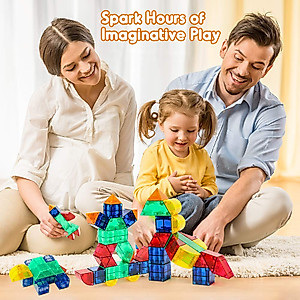 VATOS Magnetic Building Blocks 3D STEM Magnet Tiles Building Toys for Kids 44 PCS Creativity Educational Cubes Develop Motor Skills Montessori Sets Gift For Toddlers Boys Girls age 3 4 5 6 7+ Year Old
