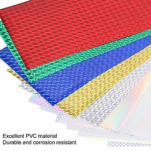 VBESTLIFE Fish Scales Tape Sticker, 12Pcs Mixed Color Laser Adhesive Film Refit Material Holographic Fishing Lure Sticker