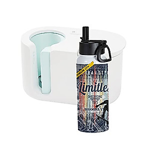 PYD Life Sublimation Water Bottle Blanks Sports Tumbler Cups White 25 OZ Wide Mouth Stainless Steel Vacuum Flask with Straw and Portable Handle for Cricut Mug Press and Tumbler Press Print 4 Pack