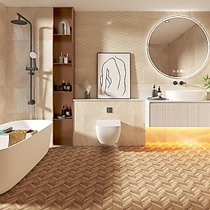 Peel and Stick Floor Tile, 12-Inch Vinyl Flooring 20 Tiles, Peel and Stick Flooring, Self Adhesive DIY Flooring for Kitchen, Dining Room, Bedrooms & Bathrooms